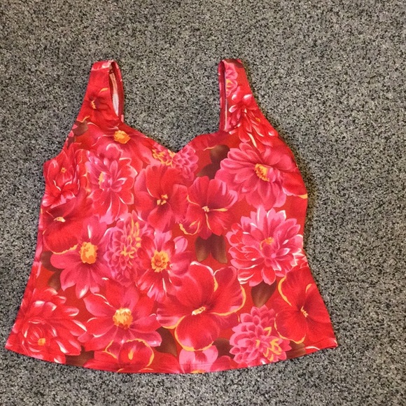 Shape FX | Swim | 2 Shape Fx Red Floral Underwire Tankini | Poshmark